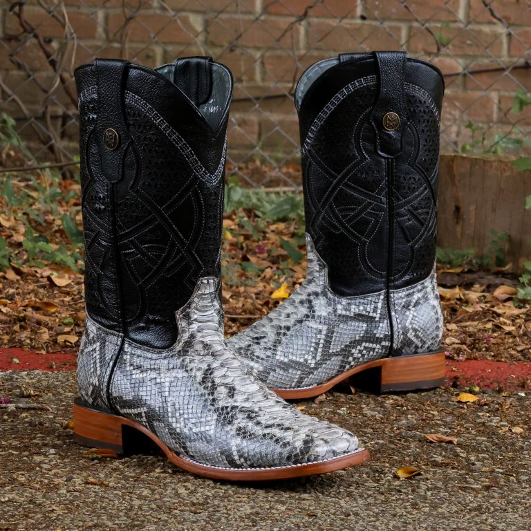 Print Python Natural Square Toe Boots – goocaps